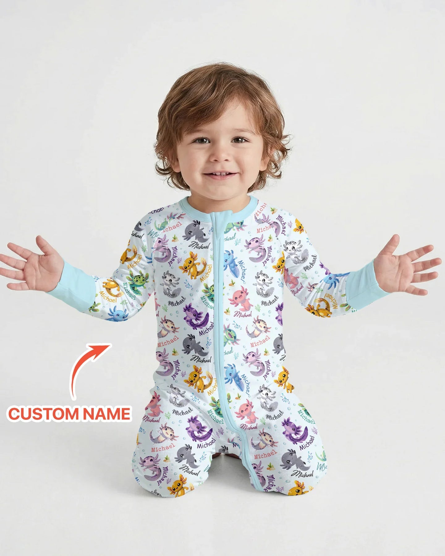 I Love You Axolotl Custom Name Convertible Zippy – Zumbamboo