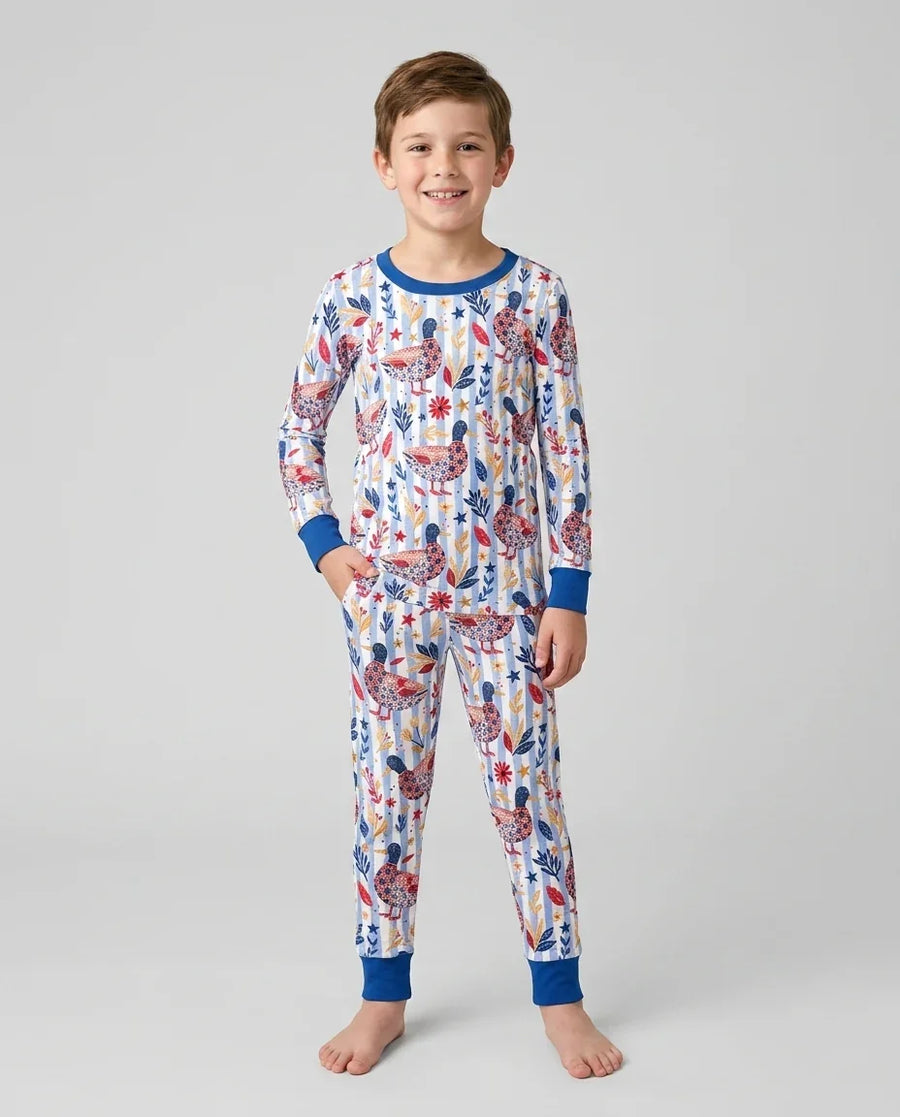 Patriotic Mallard Duck Bamboo Two Piece Long Sleeve Pajama Set – Zumbamboo
