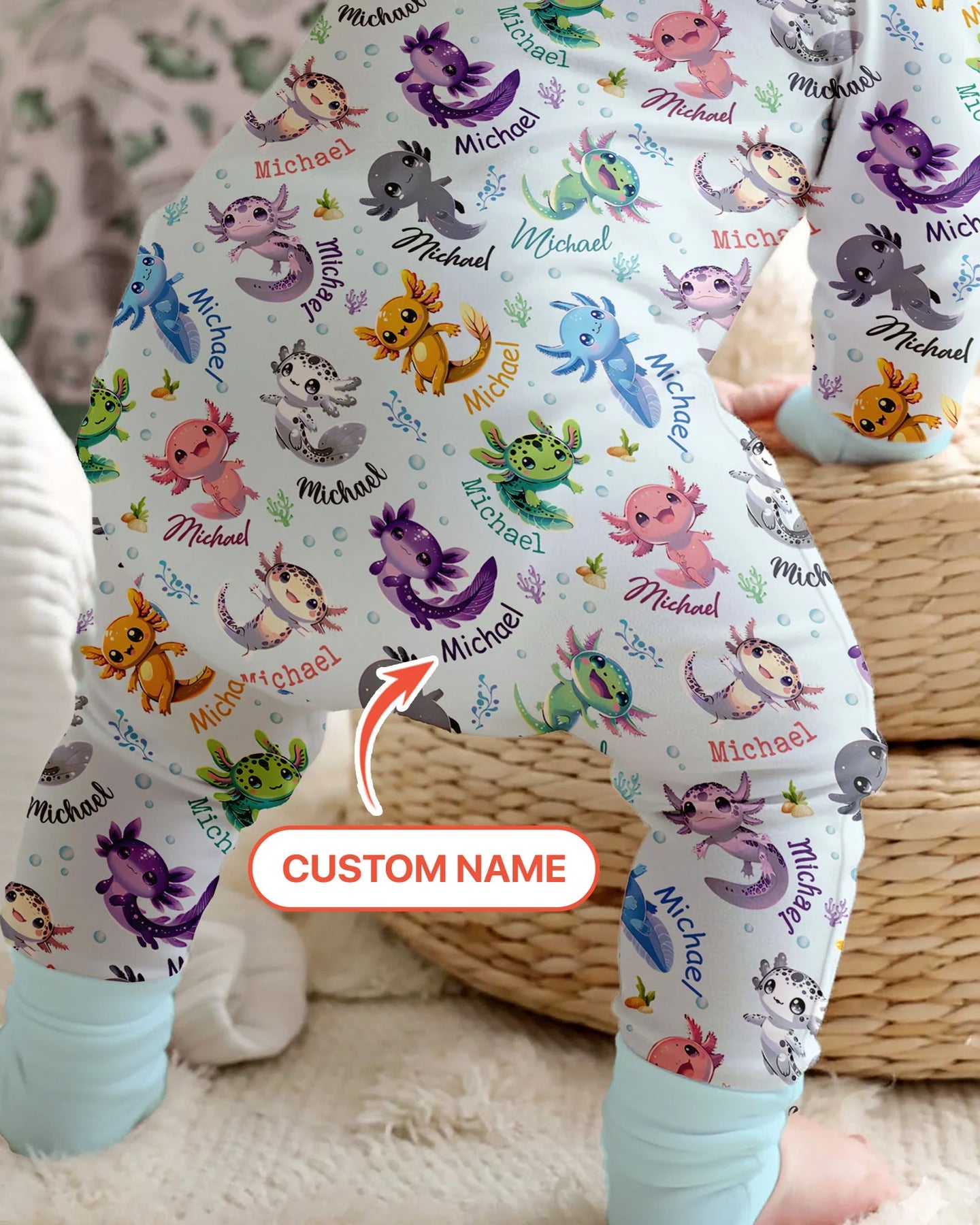 I Love You Axolotl Custom Name Convertible Zippy – Zumbamboo