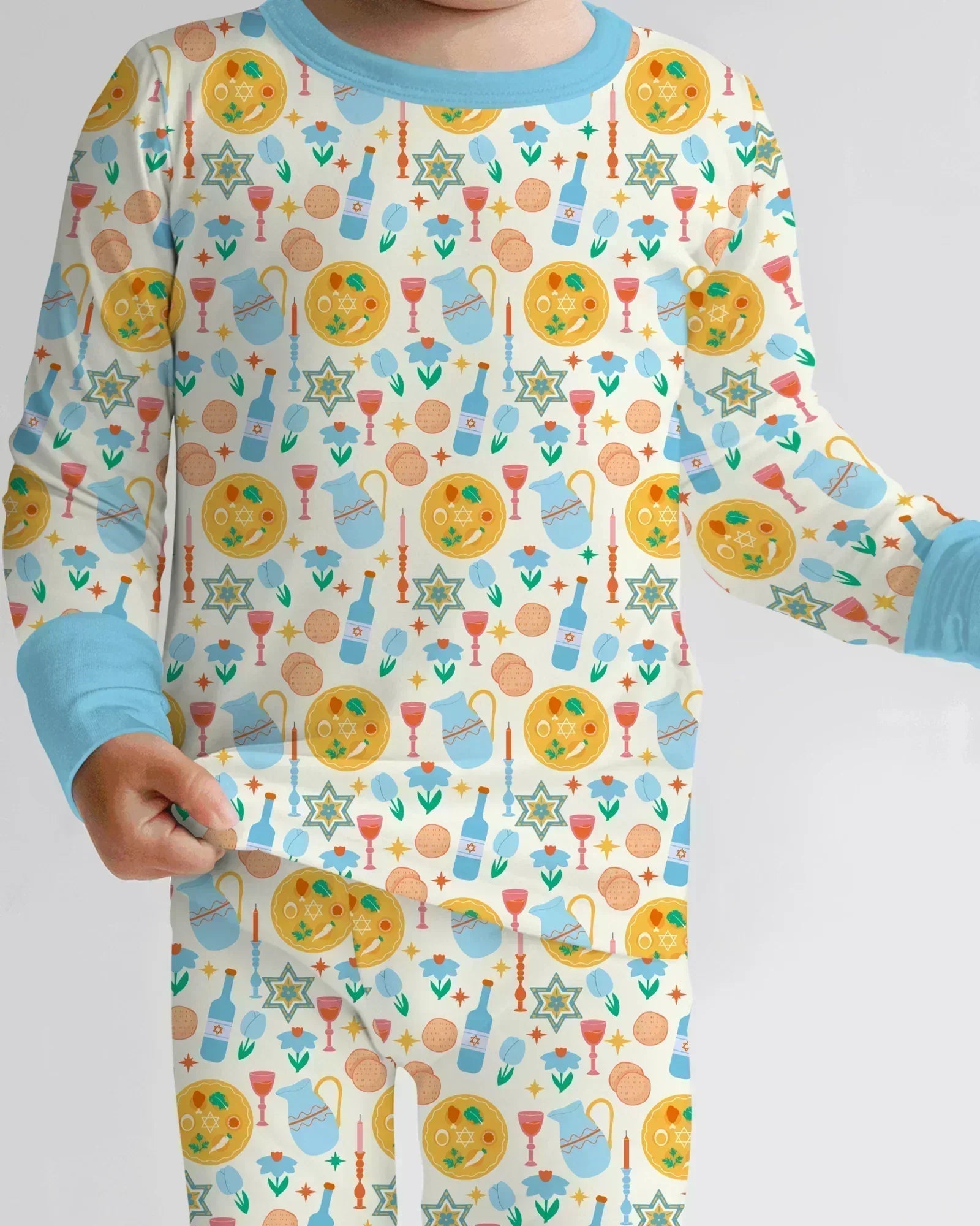 Pesach Sameach Matching Family Bamboo Two Piece Long Sleeve Pajama Set ...