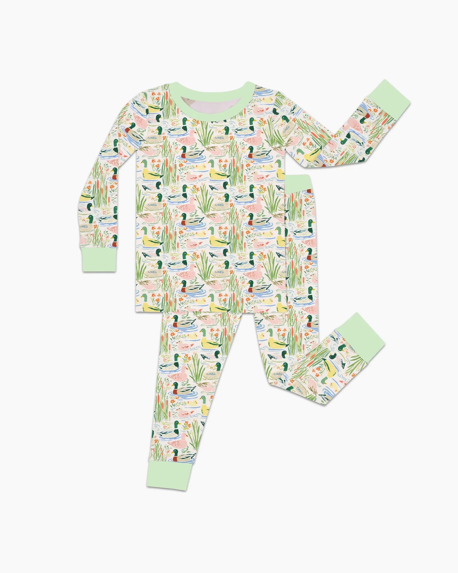 Whimsical Mallard Duck Bamboo Two Piece Long Sleeve Pajama Set – Zumbamboo