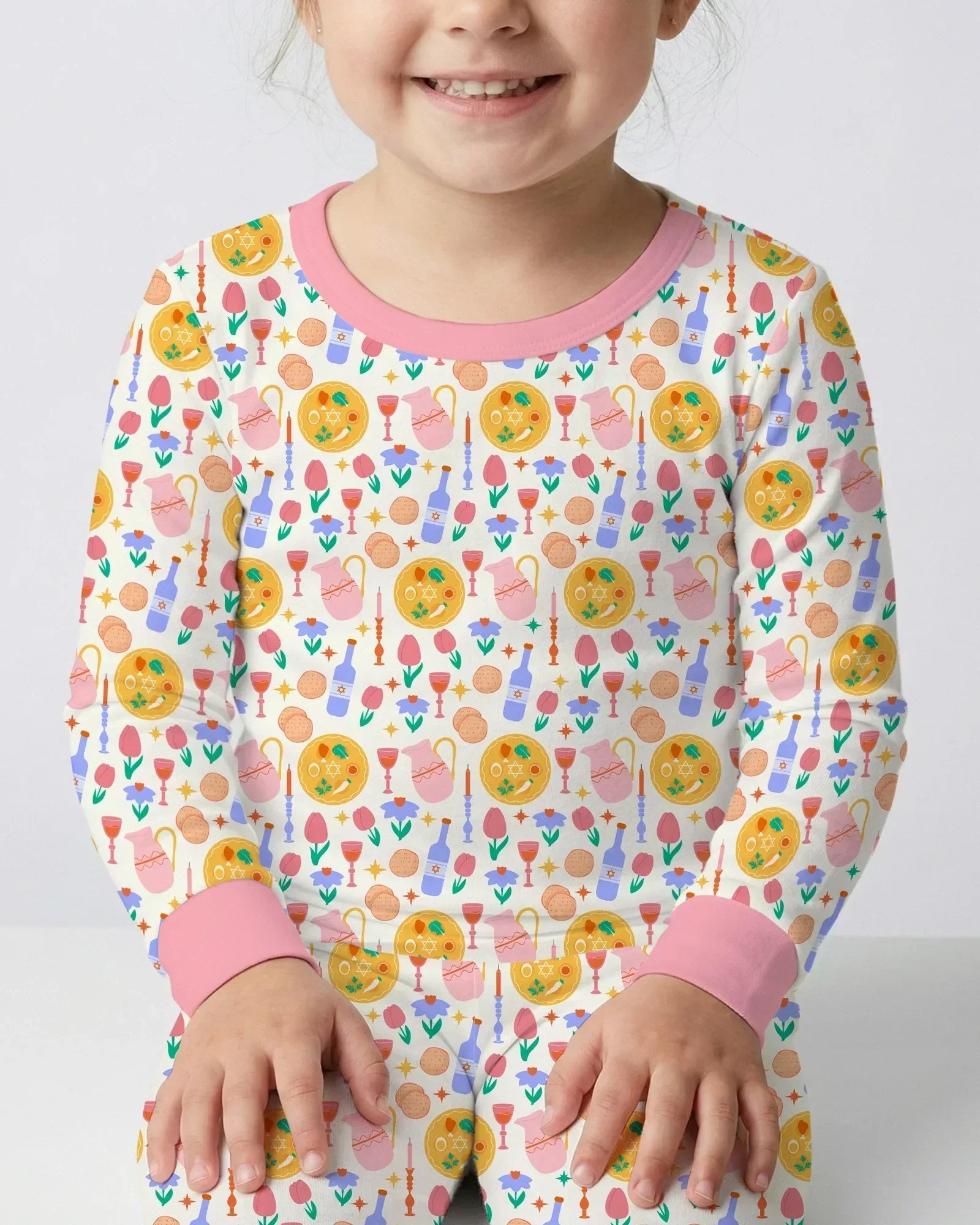 Pesach Sameach Matching Family Bamboo Two Piece Long Sleeve Pajama Set ...