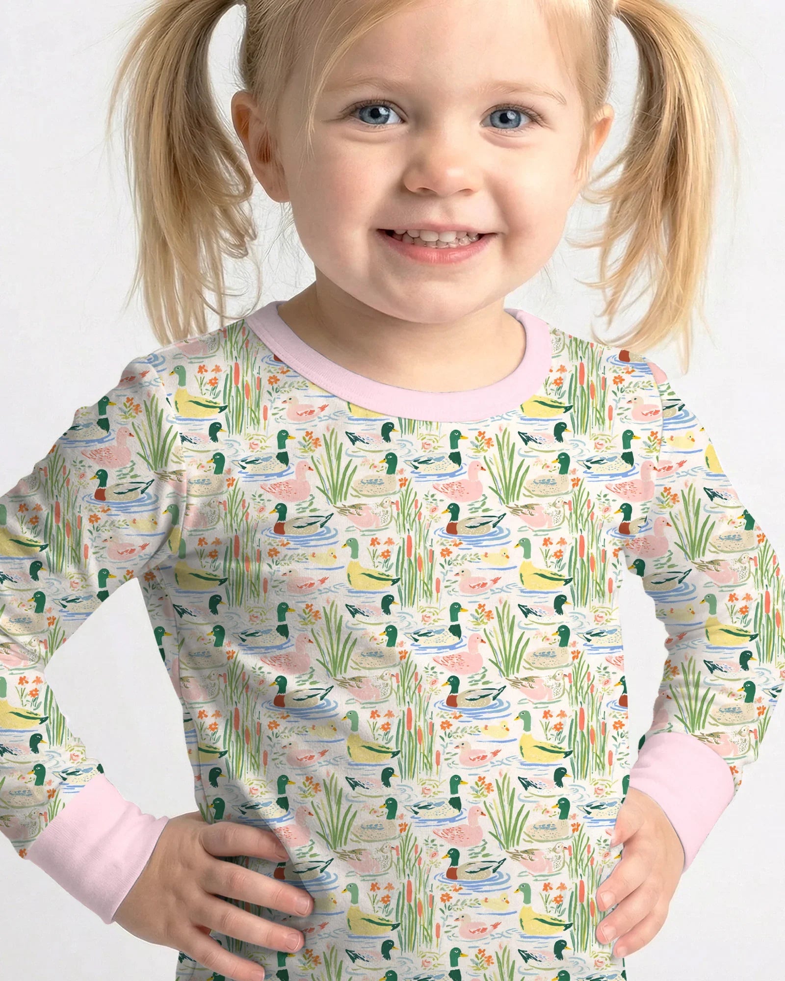 Whimsical Mallard Duck Bamboo Two Piece Long Sleeve Pajama Set – Zumbamboo