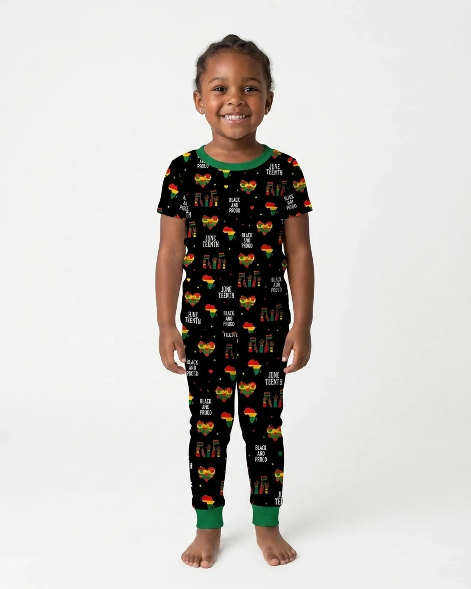 Juneteenth Black and Proud Bamboo Two Piece Short Sleeve Pajama Set ...