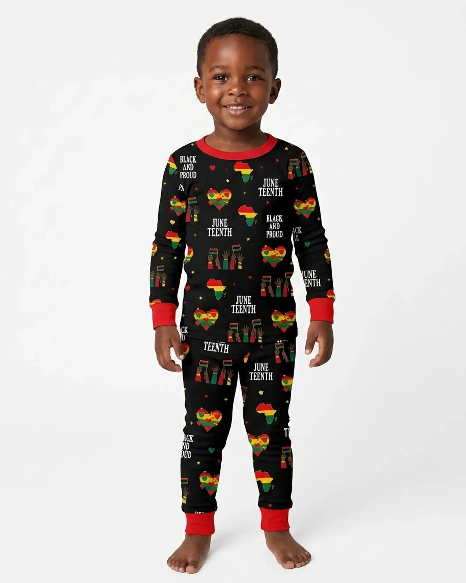 Juneteenth Black and Proud Bamboo Two Piece Long Sleeve Pajama Set ...